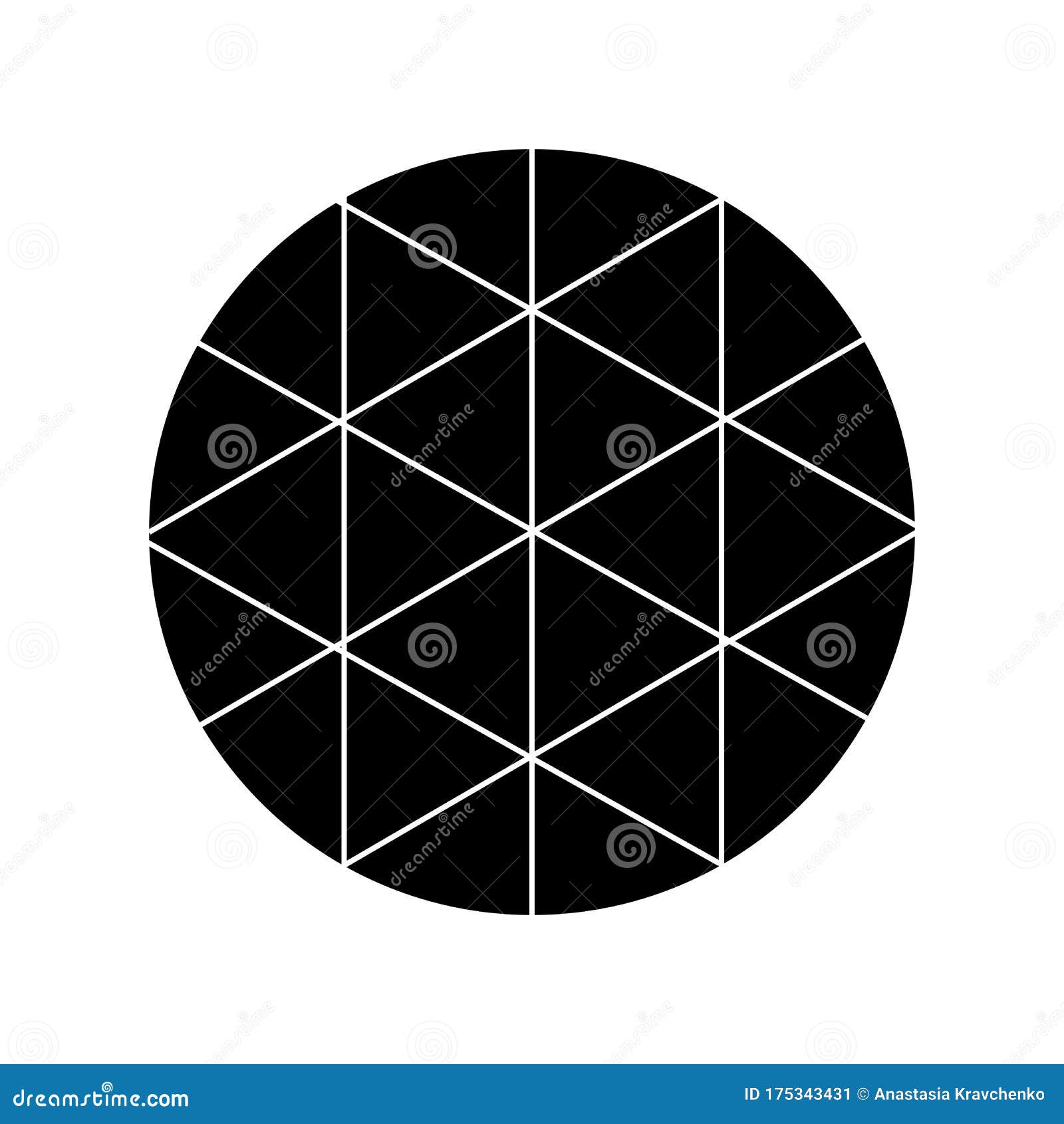 Abstract Black Polygonal Sphere with Triangles. Vector Illustration ...