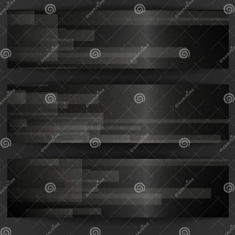 Abstract Black Rectangle Shapes Banner. Stock Vector - Illustration of ...