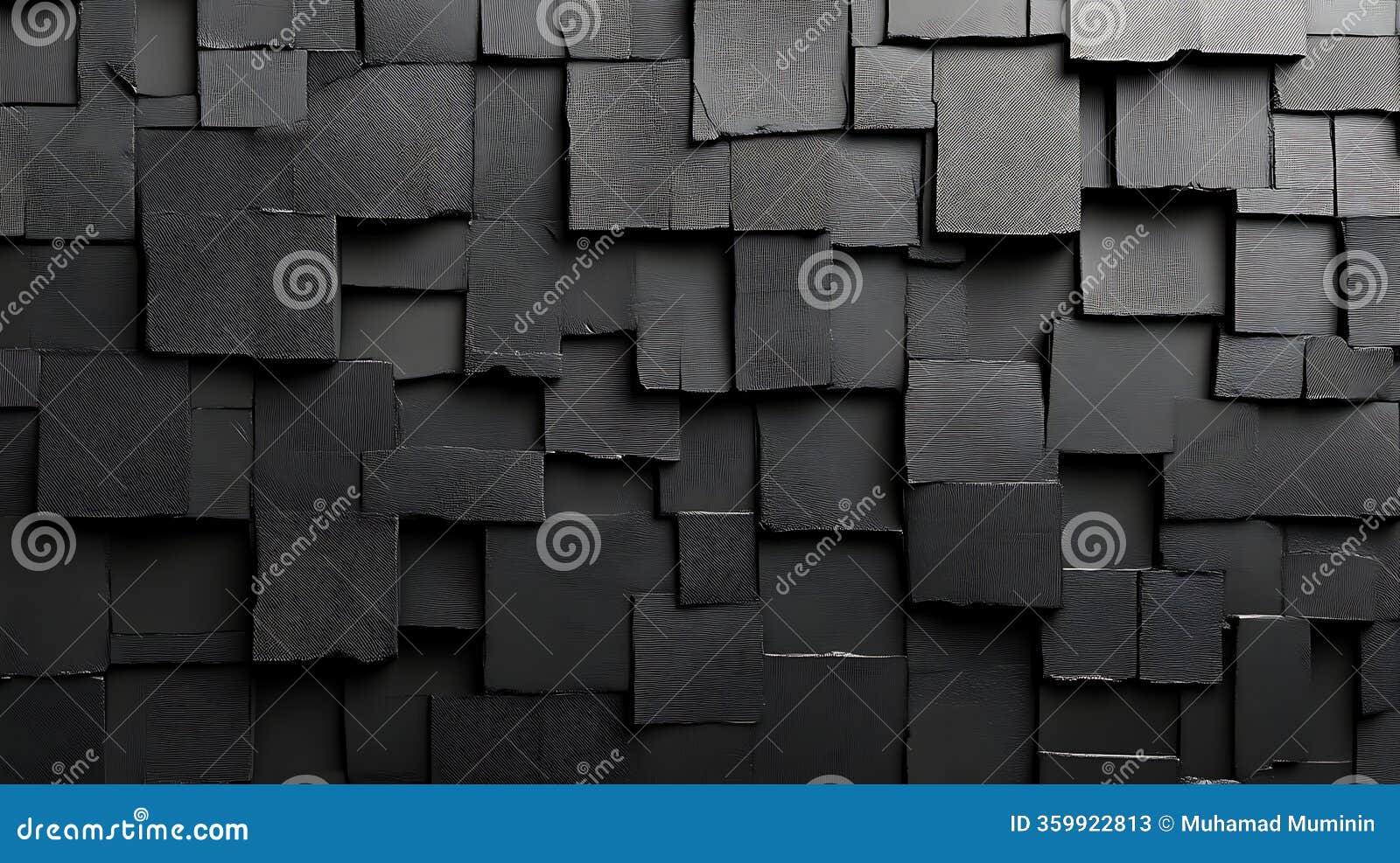 Abstract Black Rectangular Block Textured Wall Stock Image - Image of modern, element: 359922813