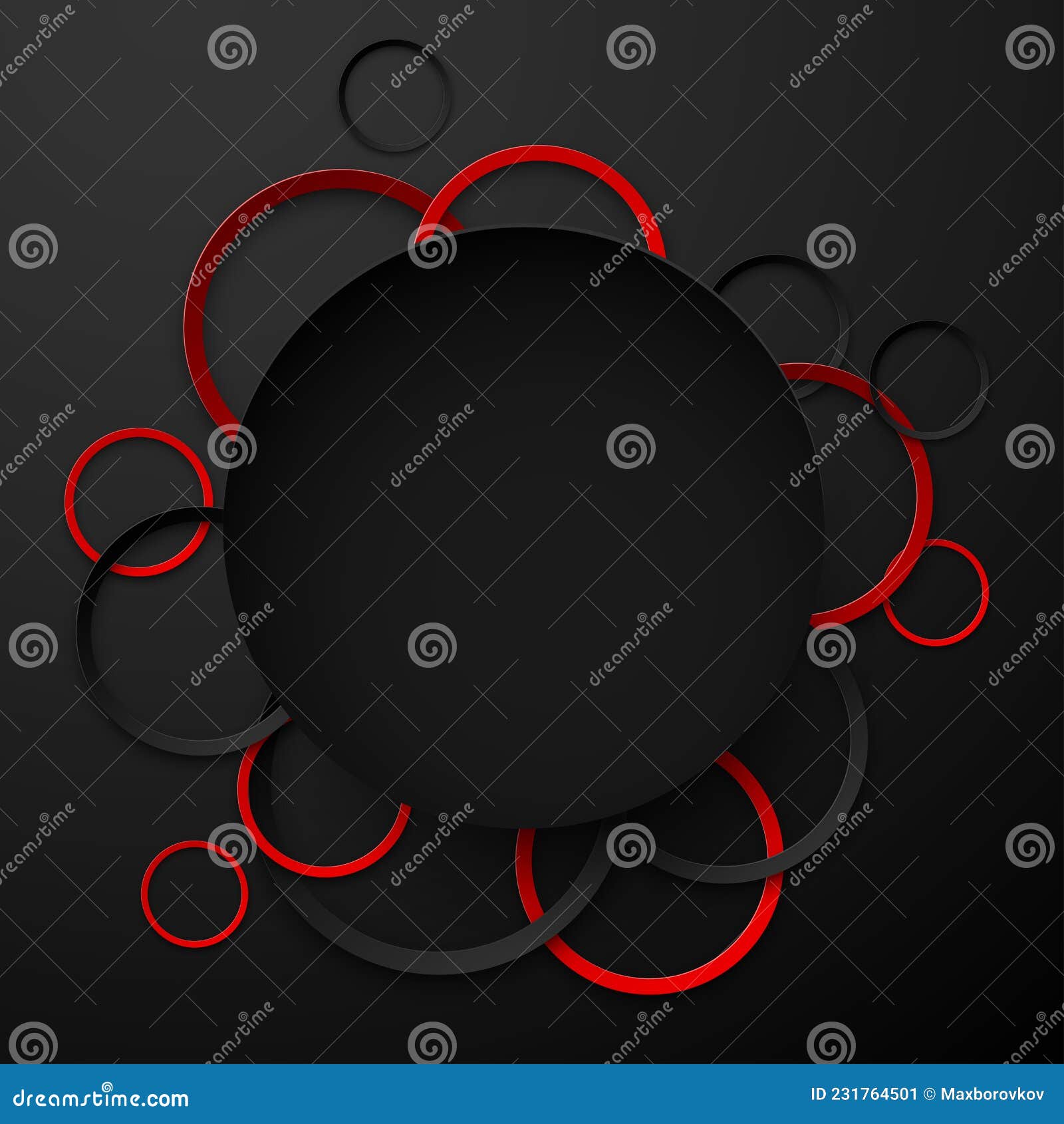 Abstract Black and Red Circles Background Stock Vector - Illustration ...