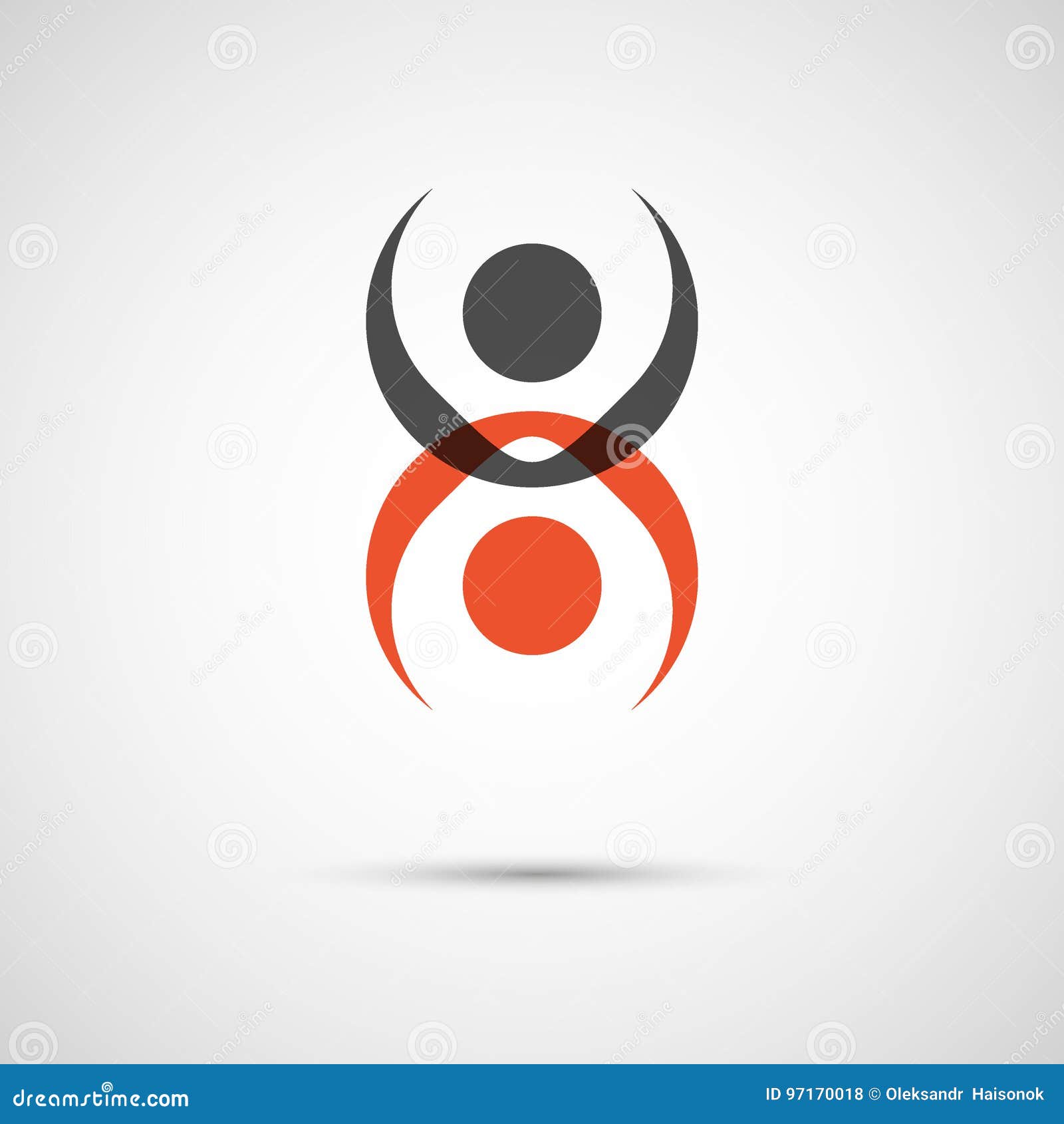 Abstract Black and Red Figures on the Background Stock Vector ...