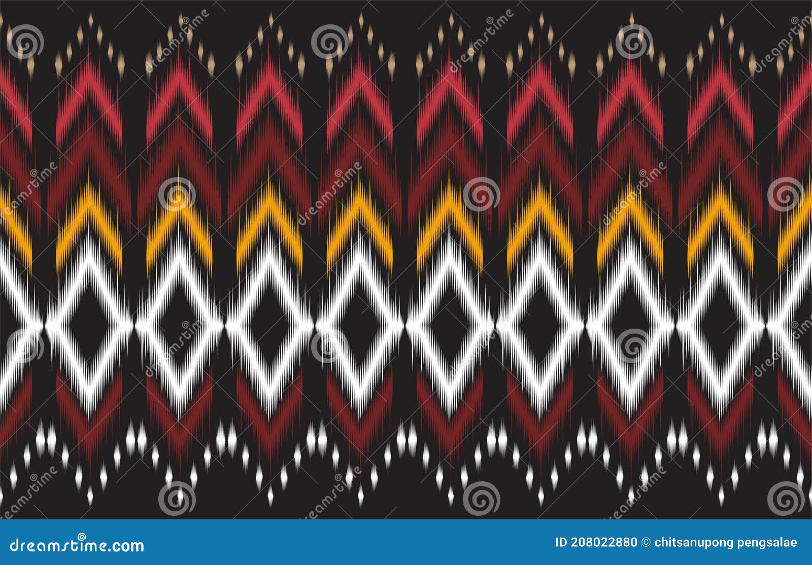 Abstract Black and Red Geometric Native Pattern Seamless Vector ...