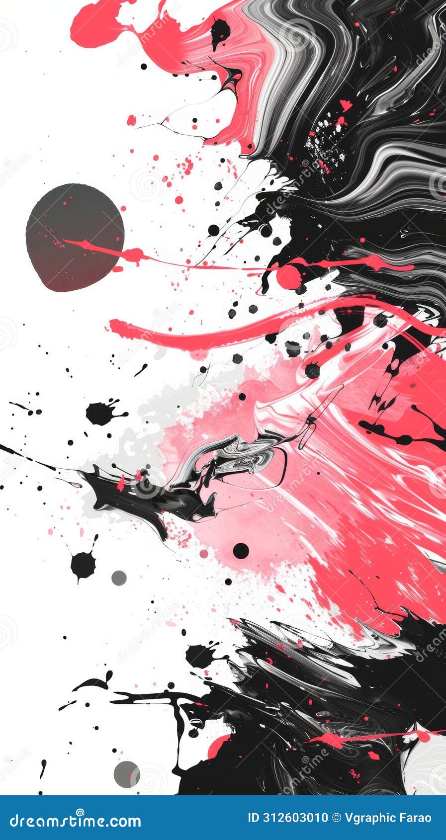 Abstract Black and Red Ink Splash on White Background Stock Photo ...