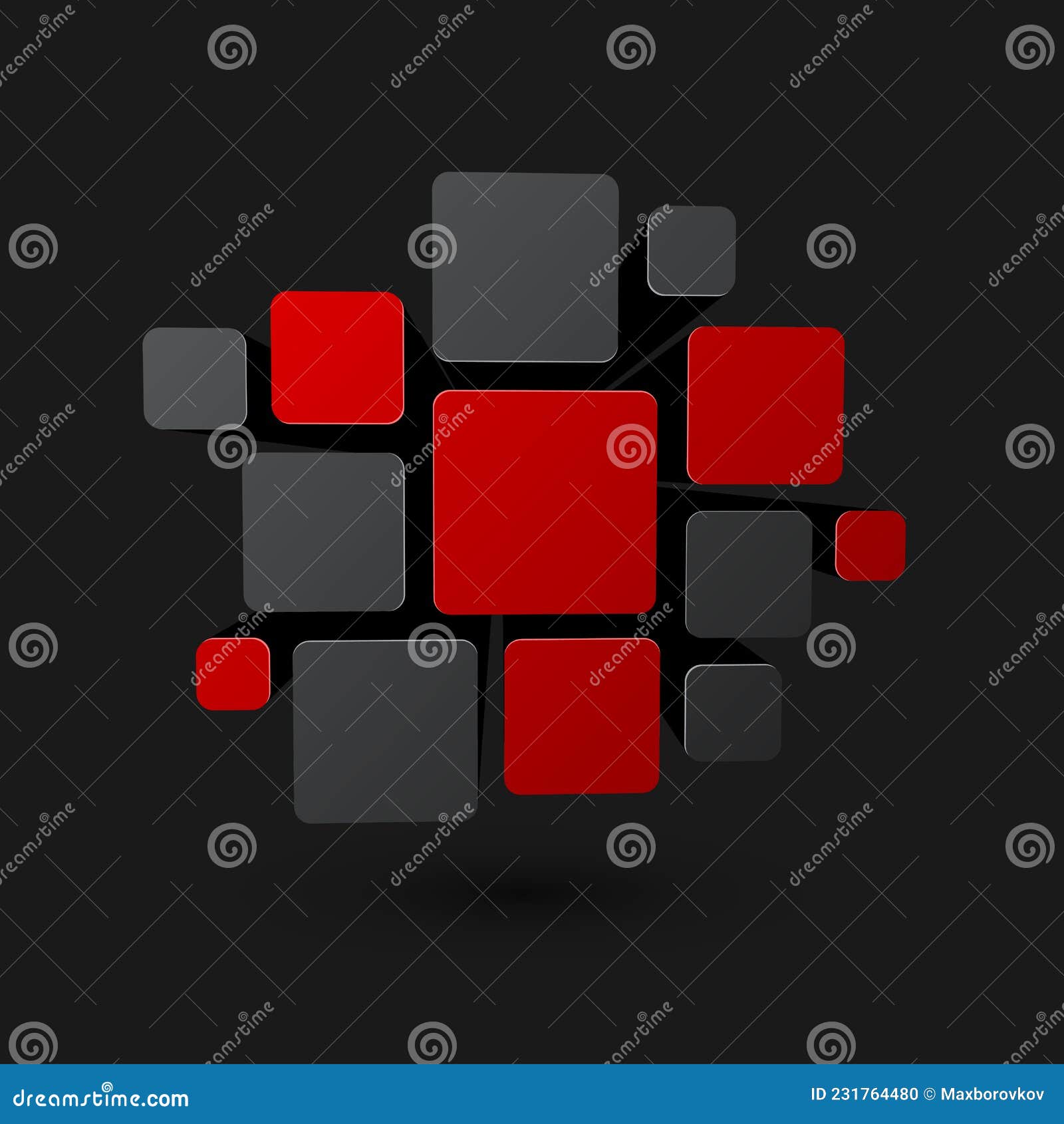 Abstract Black and Red Squares Background Stock Vector - Illustration ...