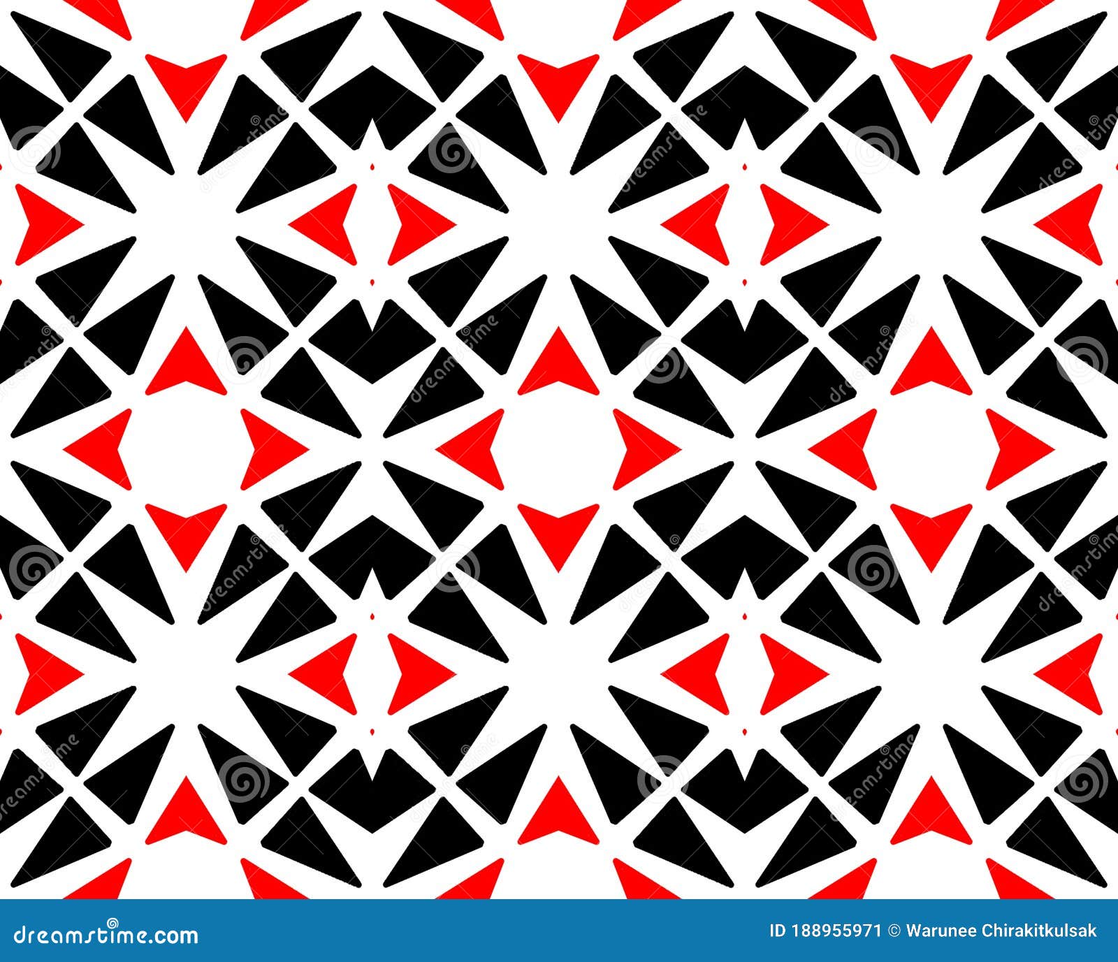 Abstract Black and Red Triangle Geometric Seamless Repeat Pattern Stock ...