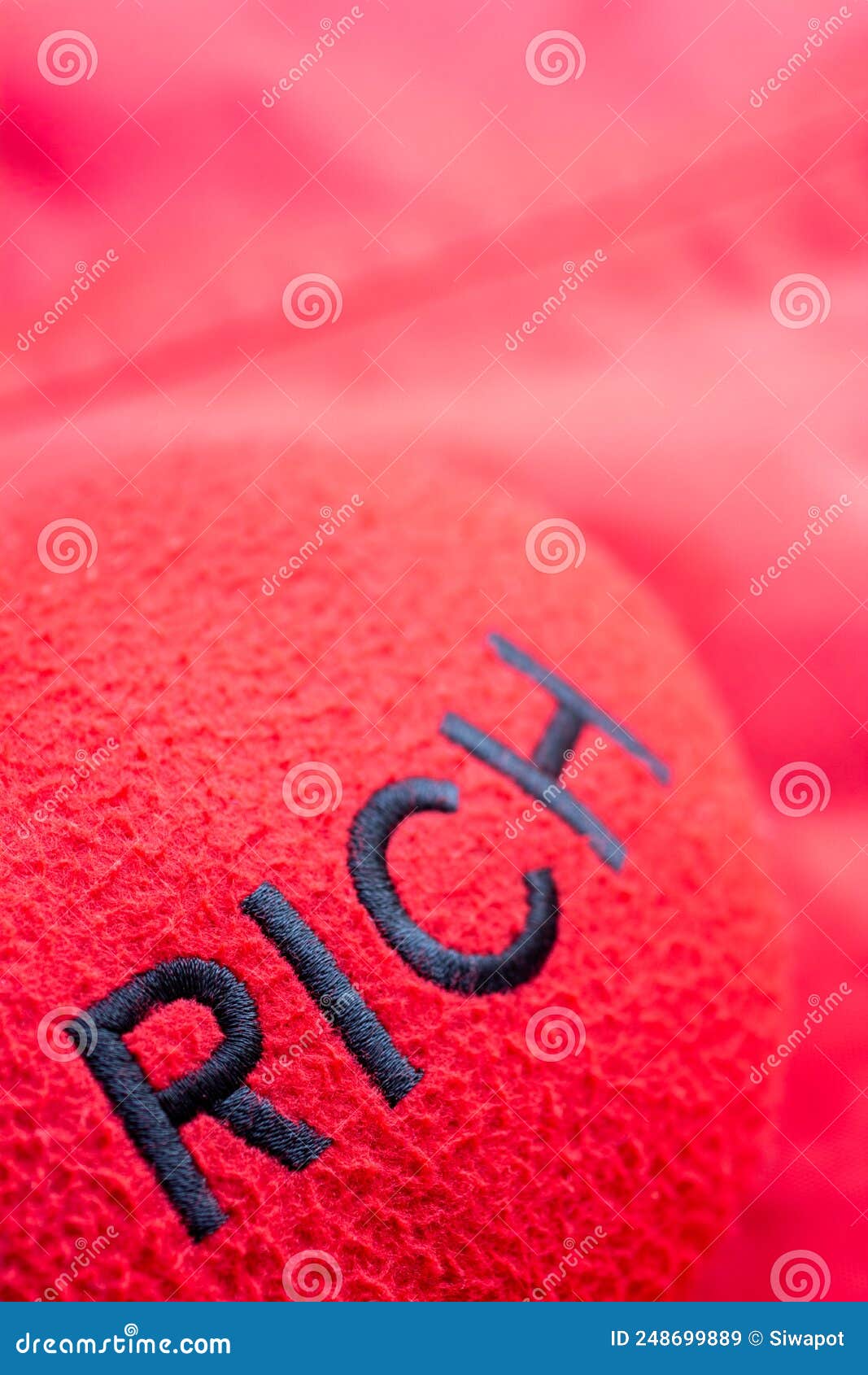 Abstract Black RICH Word on Red Background Stock Image - Image of earn ...