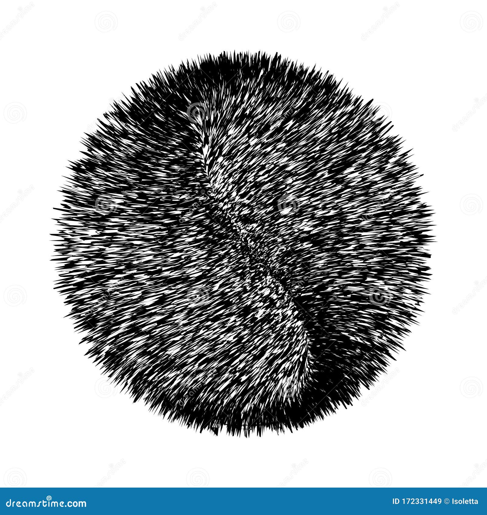 Abstract Black Round Shape. Optical Illusion of Distorted Surface ...