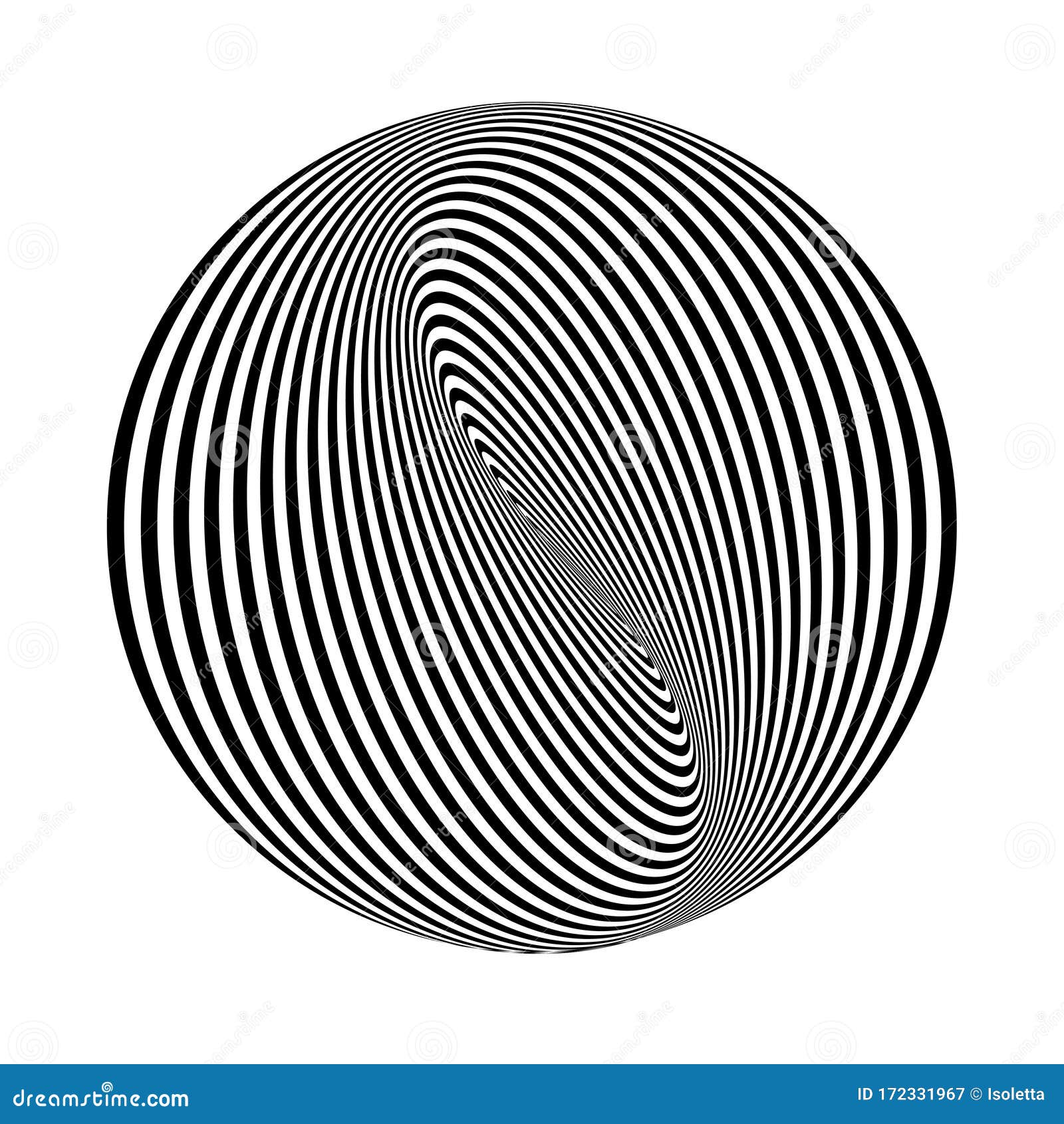 Abstract Black Round Shape On White Background. Optical Illusion Of ...