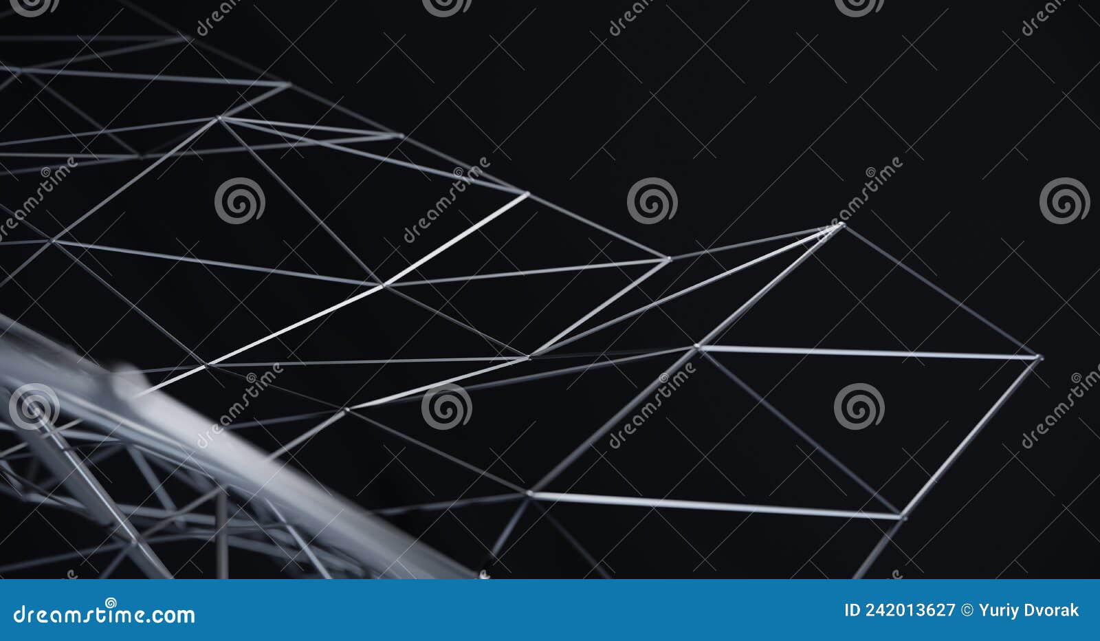 Abstract Black Science 3D Background. Network Connection Structure, 3d ...