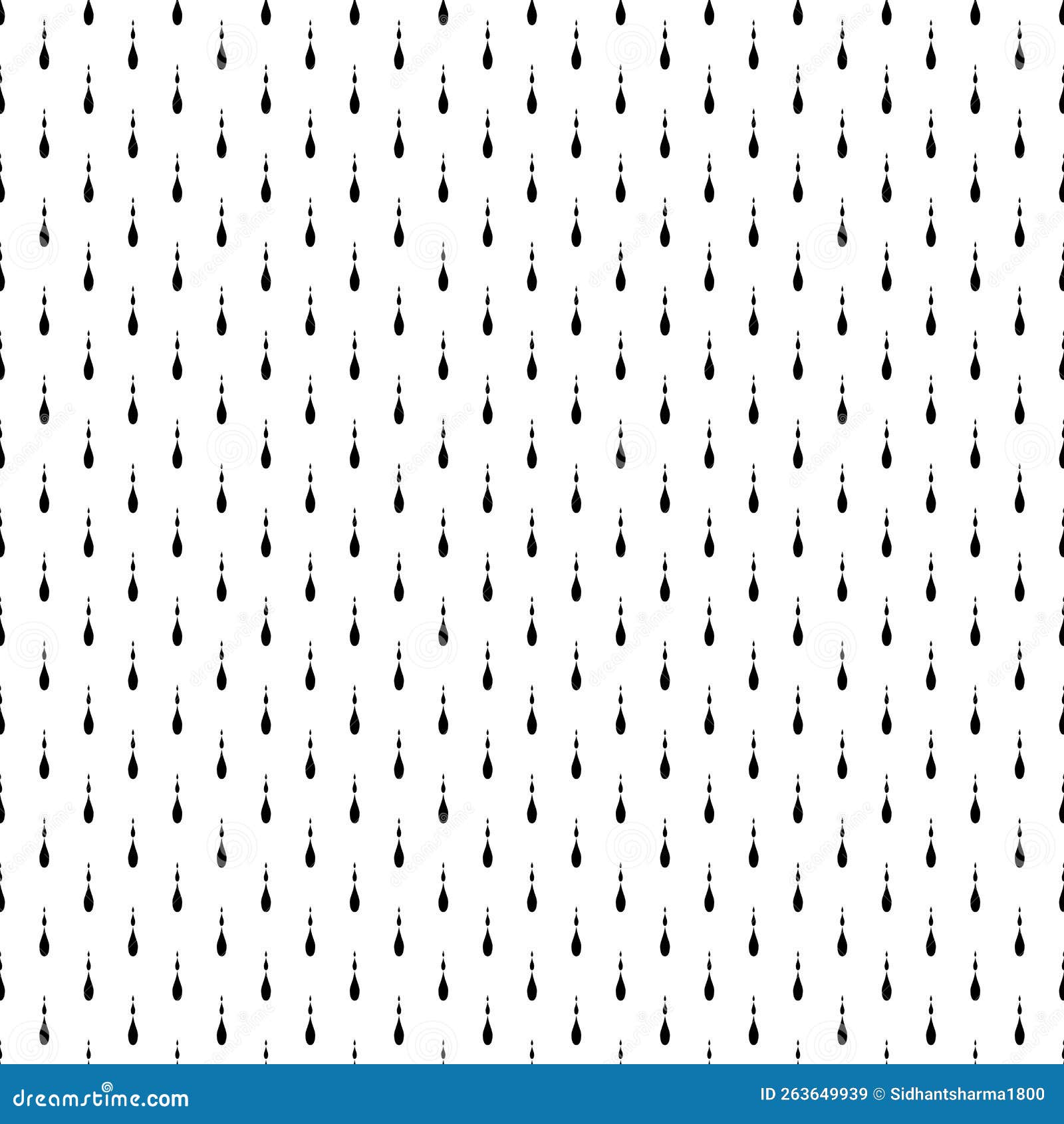 Abstract Black Seamless Drop Shape Repeated Pattern Design on White ...