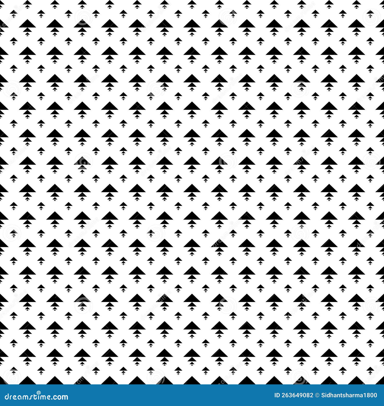 Abstract Black Seamless Triangles Repeated Pattern Design on White ...