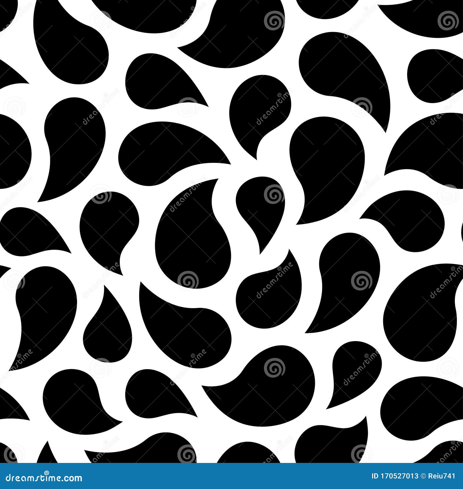 Abstract Black Shape Seamless Pattern Stock Vector - Illustration of ...