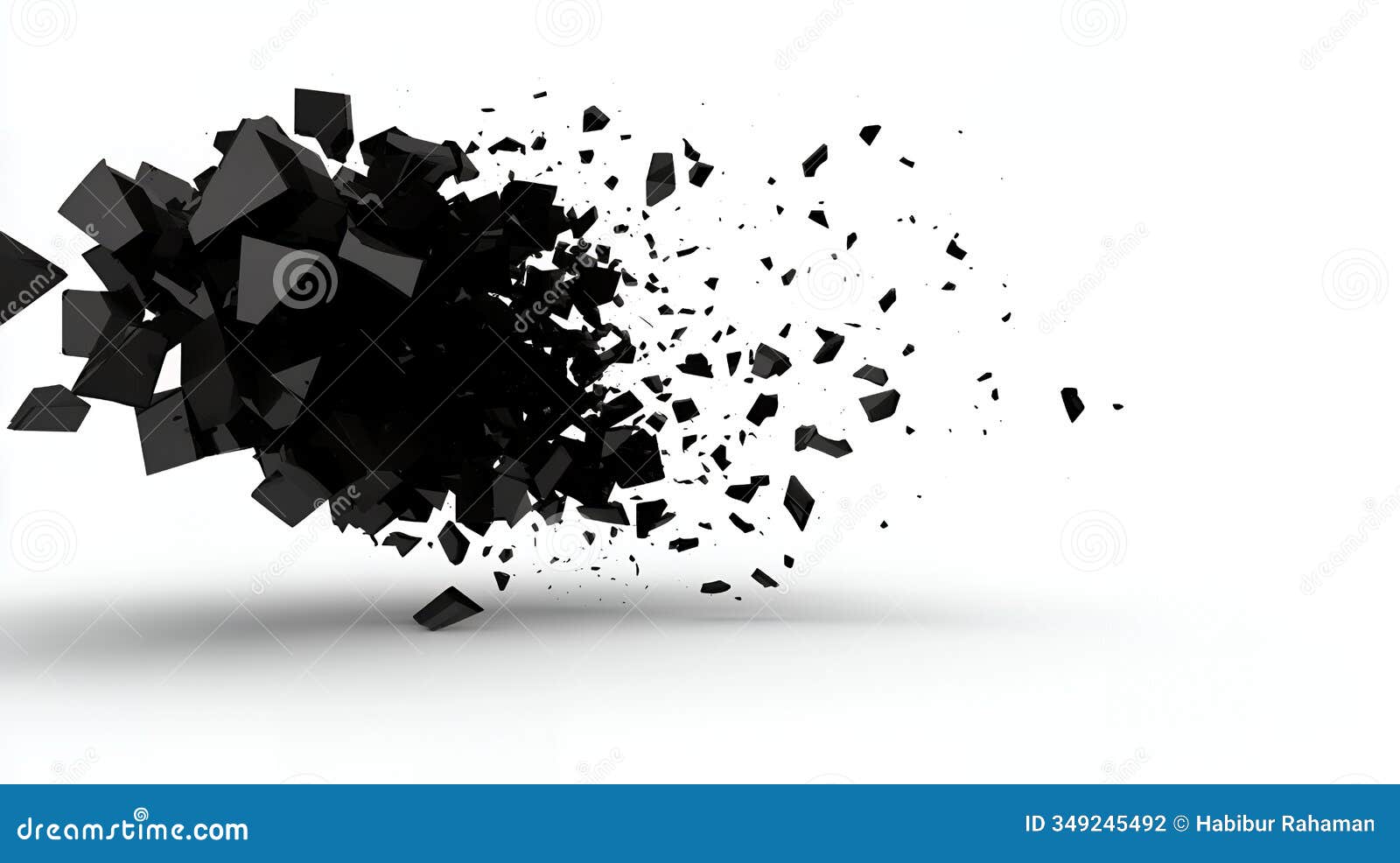 Abstract Black Shapes Explode on White Background Stock Illustration ...