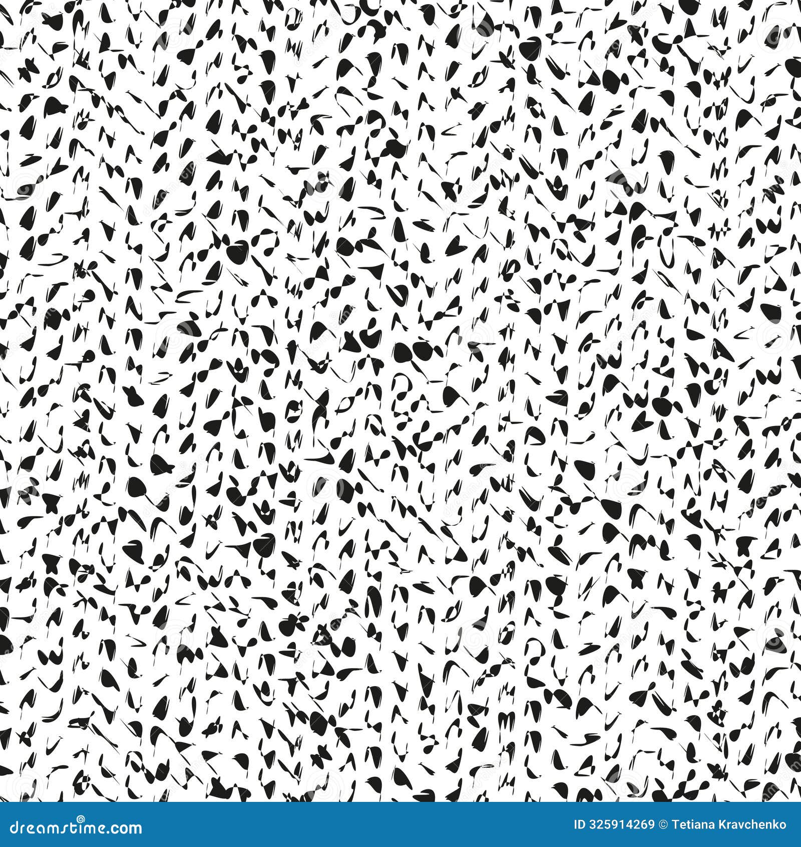 Abstract Black Shapes. Randomized Pattern Design. Monochrome Vector ...