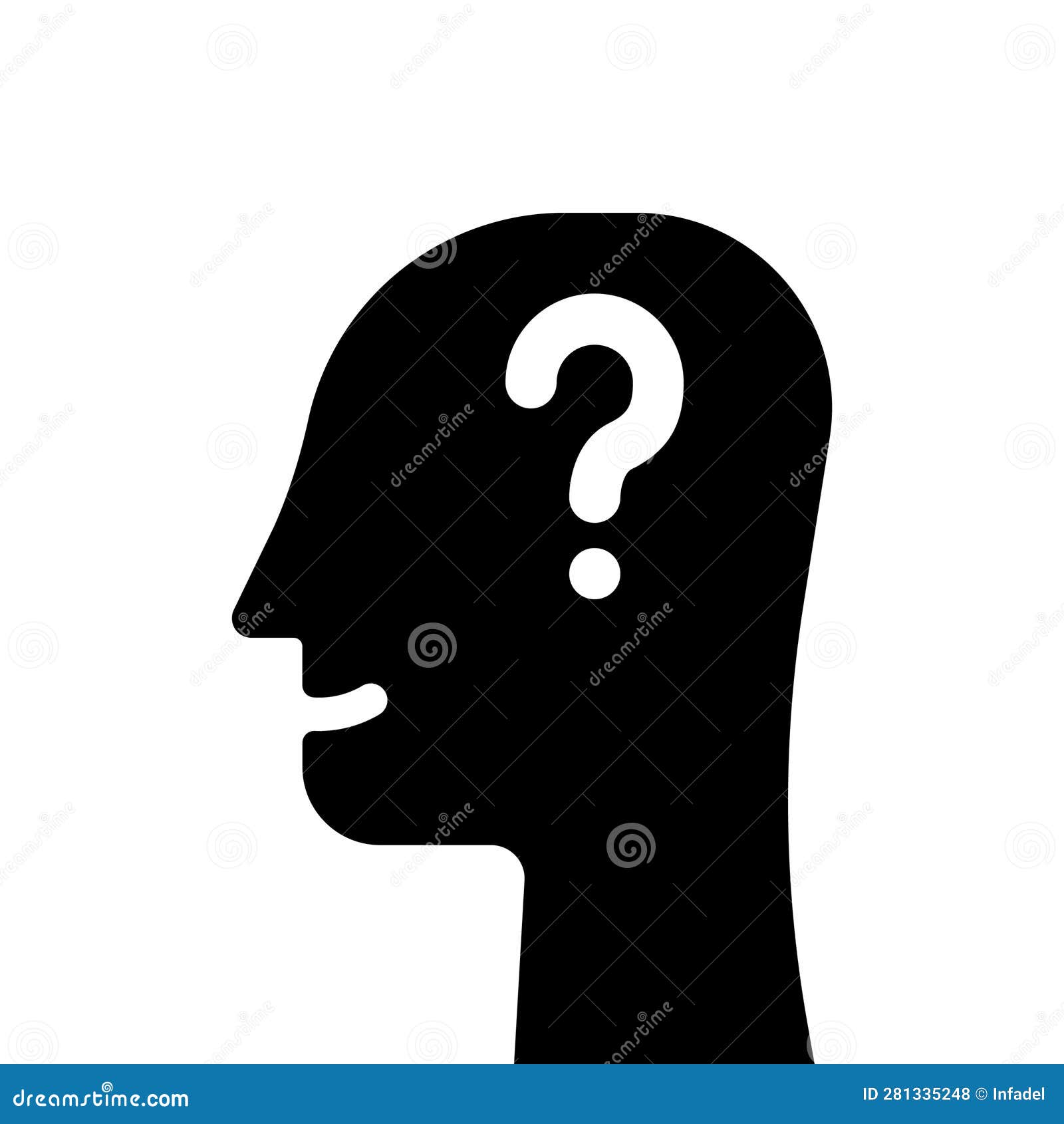 Abstract Black Simple Head Like Doubt Icon Stock Vector - Illustration of question, curiosity ...