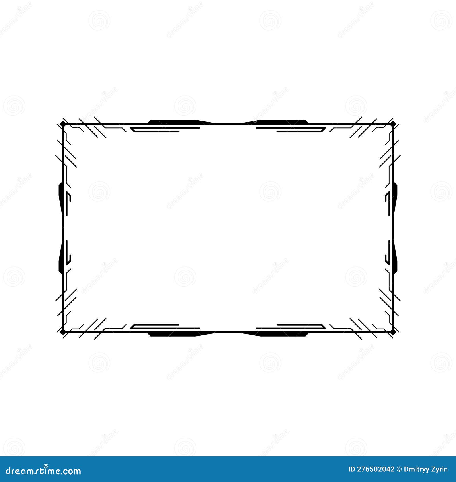 Abstract Black Simple Line Rectangular Frame Doodle Outline Element ...