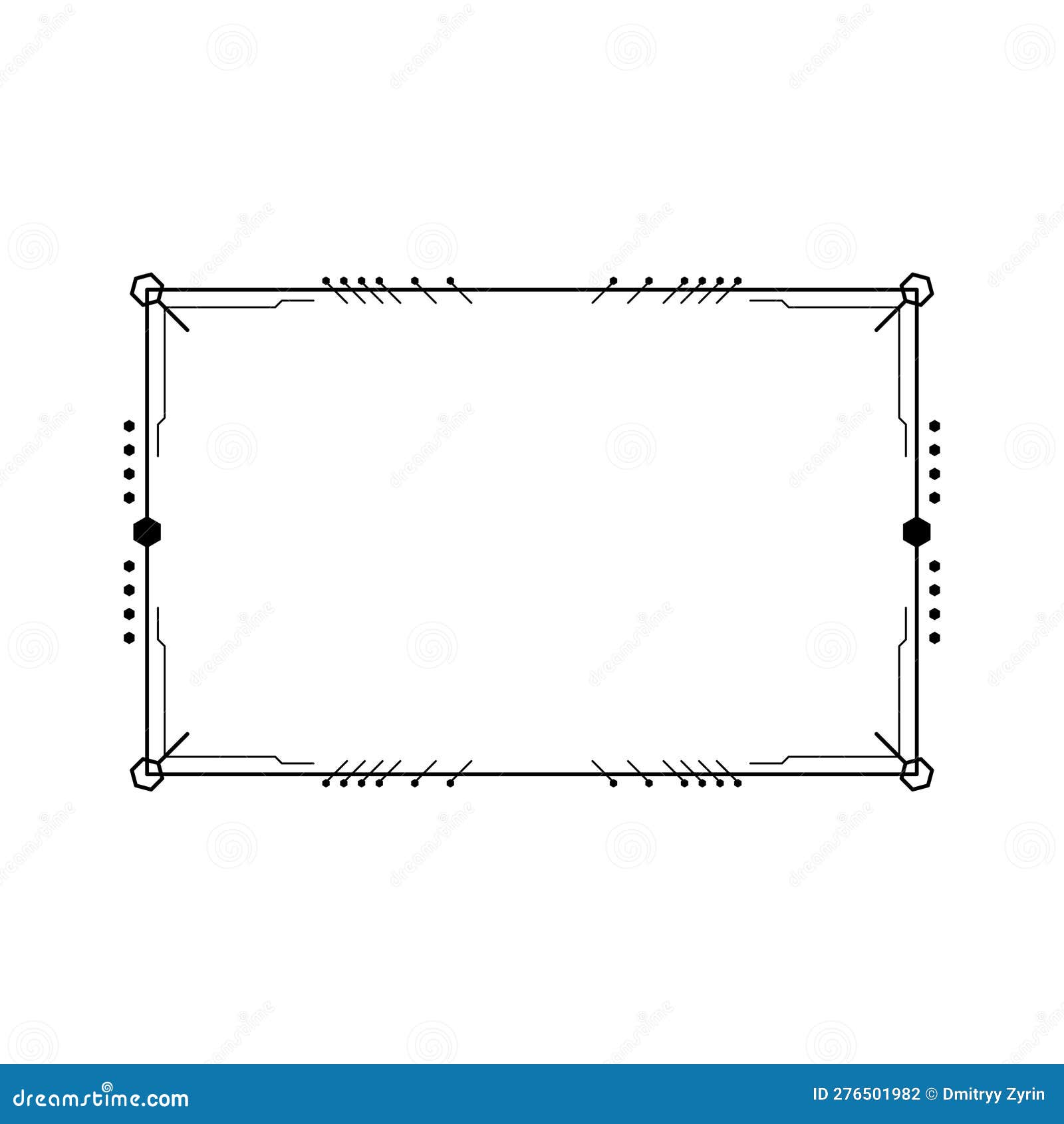 Abstract Black Simple Line Rectangular Frame Doodle Outline Element ...