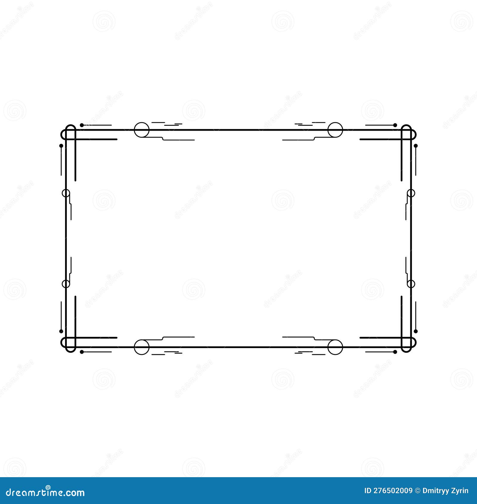 Abstract Black Simple Line Rectangular Frame Doodle Outline Element ...