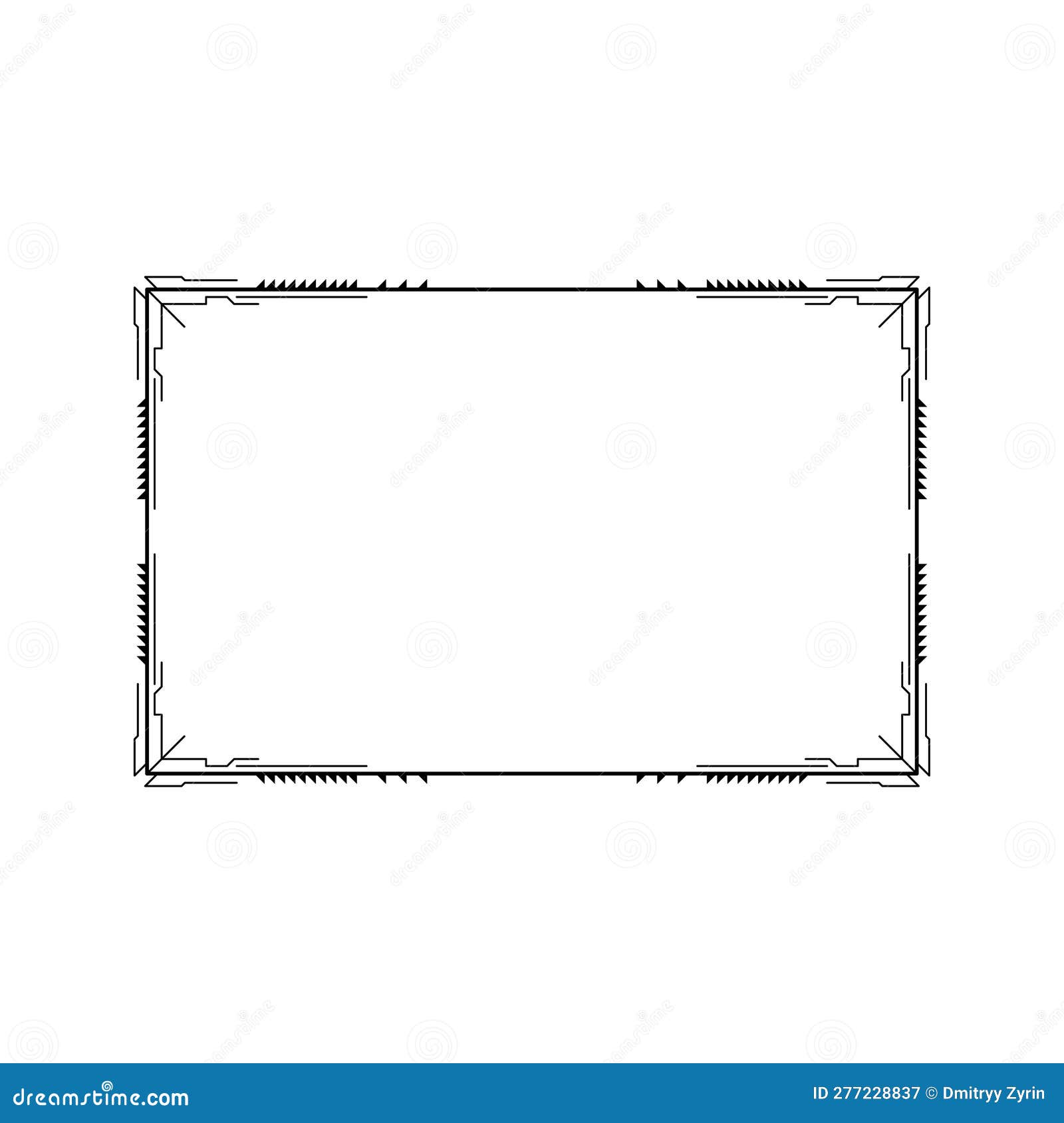 Abstract Black Simple Line Rectangular Frame Doodle Outline Element ...