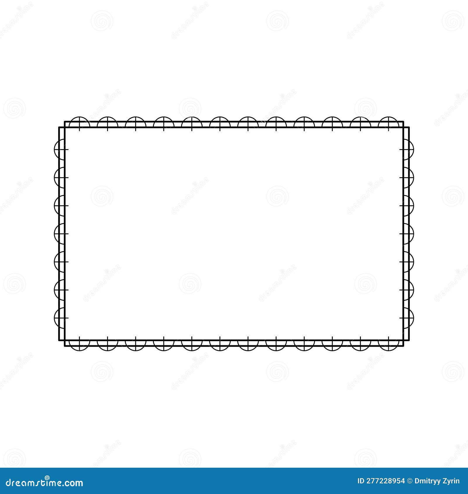 Abstract Black Simple Line Rectangular Frame Doodle Outline Element ...