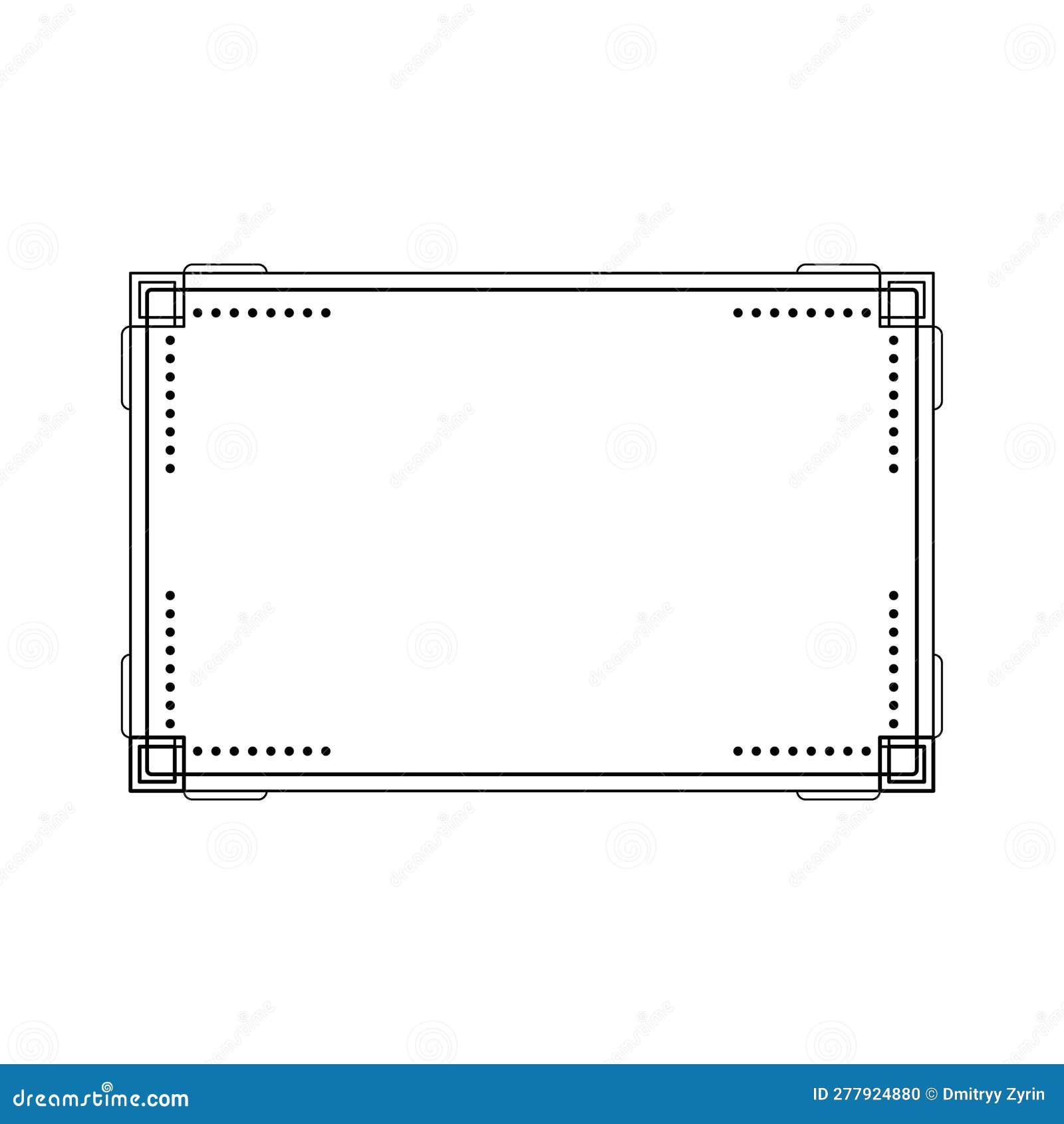 Abstract Black Simple Line Rectangular Frame Doodle Outline Element ...