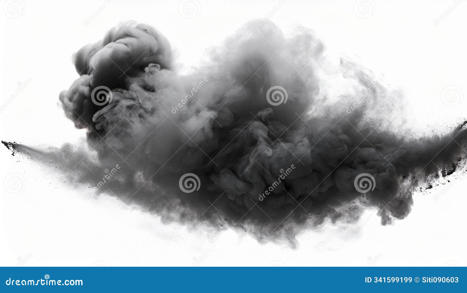 Abstract Black Smoke Cloud Isolated on White Background Design Element ...