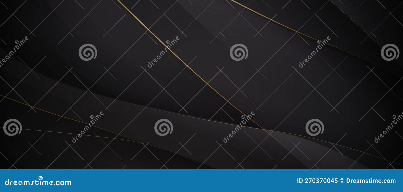 Abstract Black Smooth Element Lines and Gold Trim Background. Luxury ...