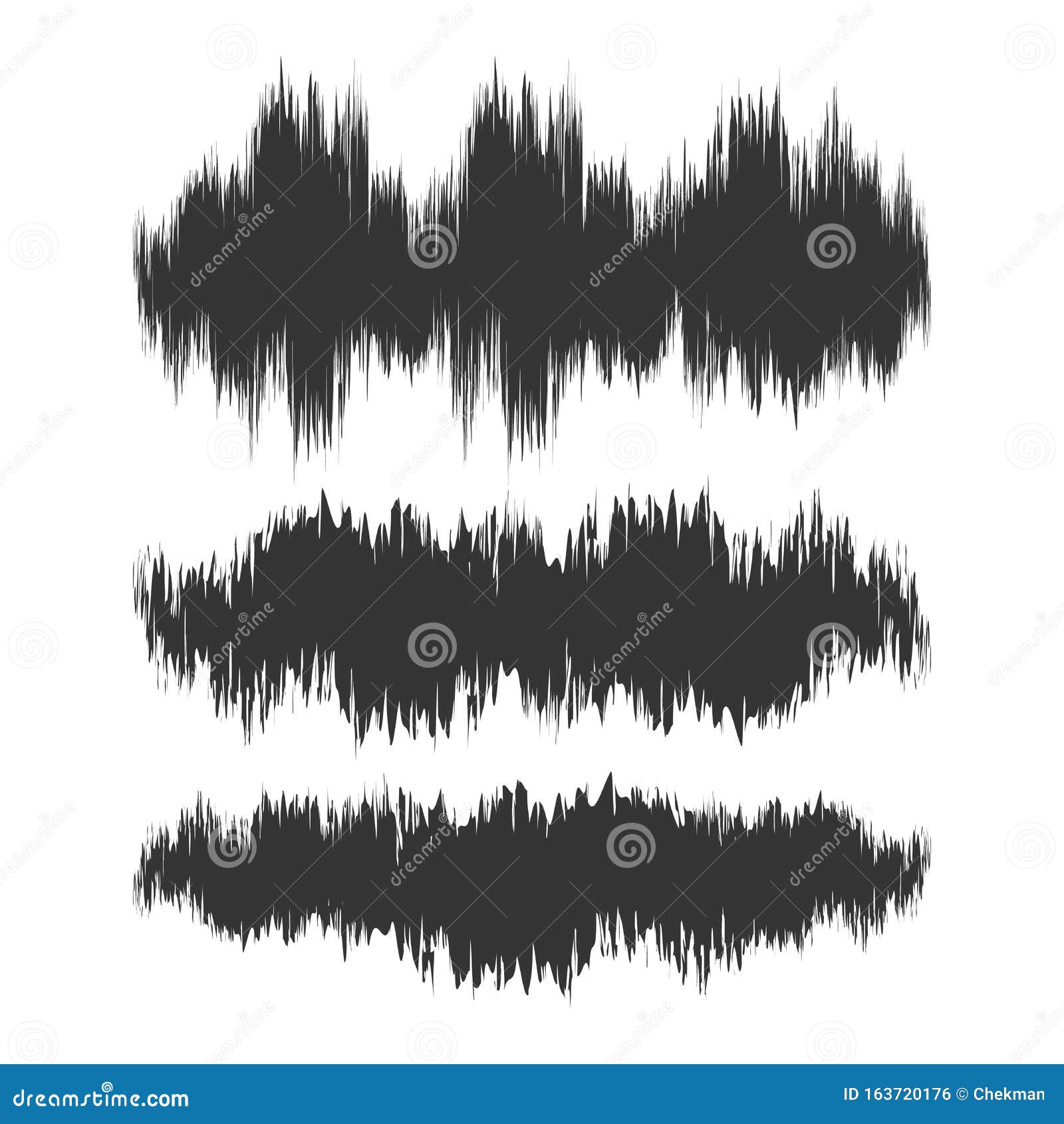 Abstract Black Sound Waves - Vector Stock Illustration - Illustration ...