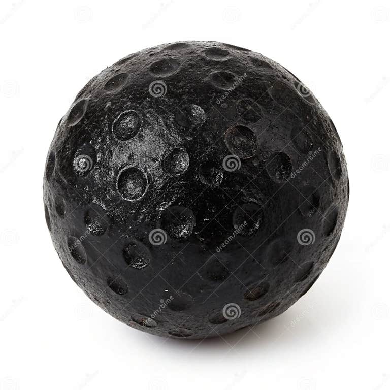 Abstract Black Sphere with Bumpy Surface Isolated on White Background ...