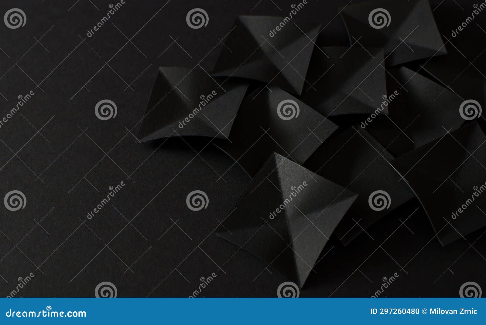 Abstract Black Square Shapes on Black Background Stock Photo - Image of ...