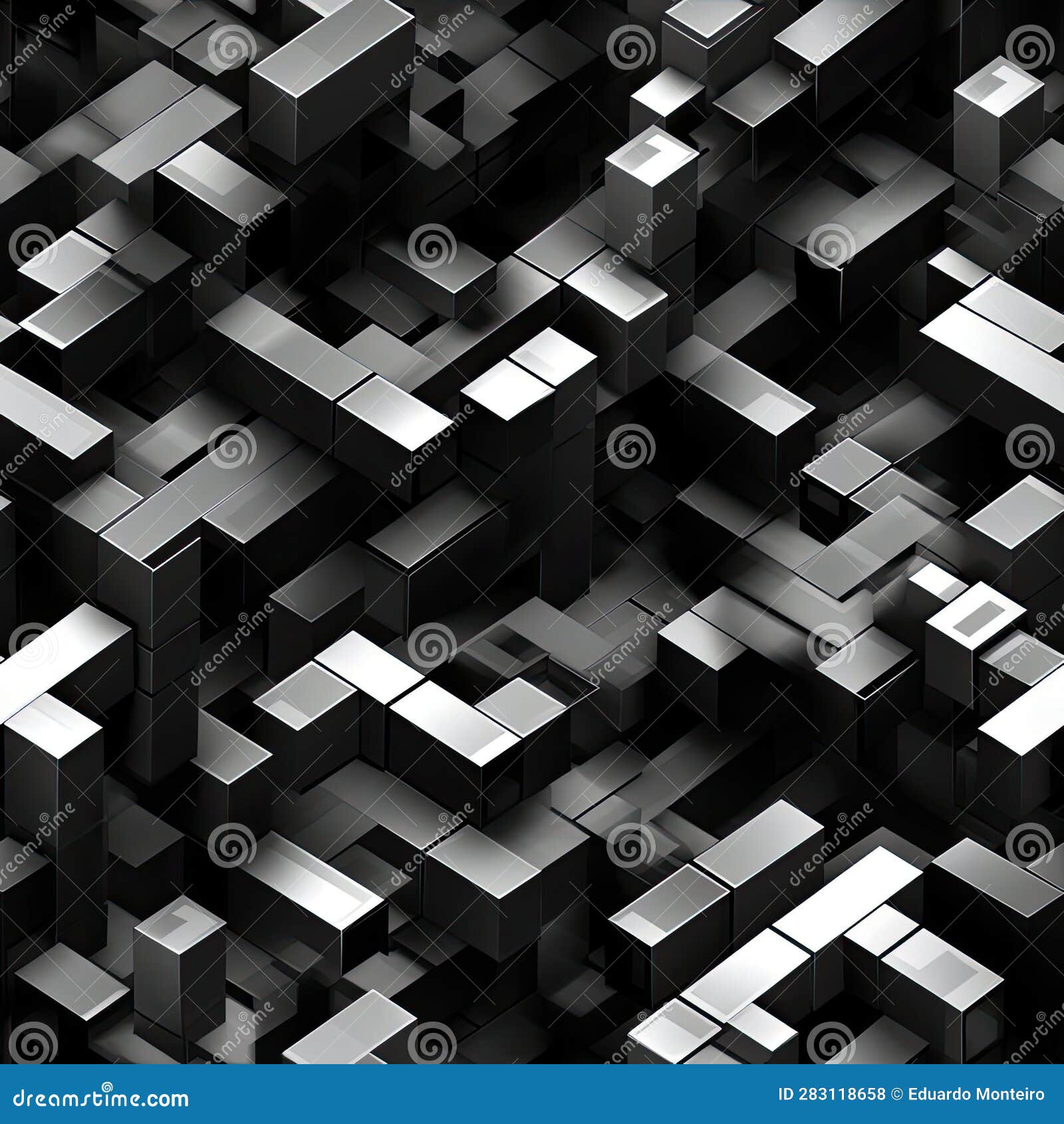 Abstract Black Squares and Cubes Wallpaper with Deconstructed Objects ...