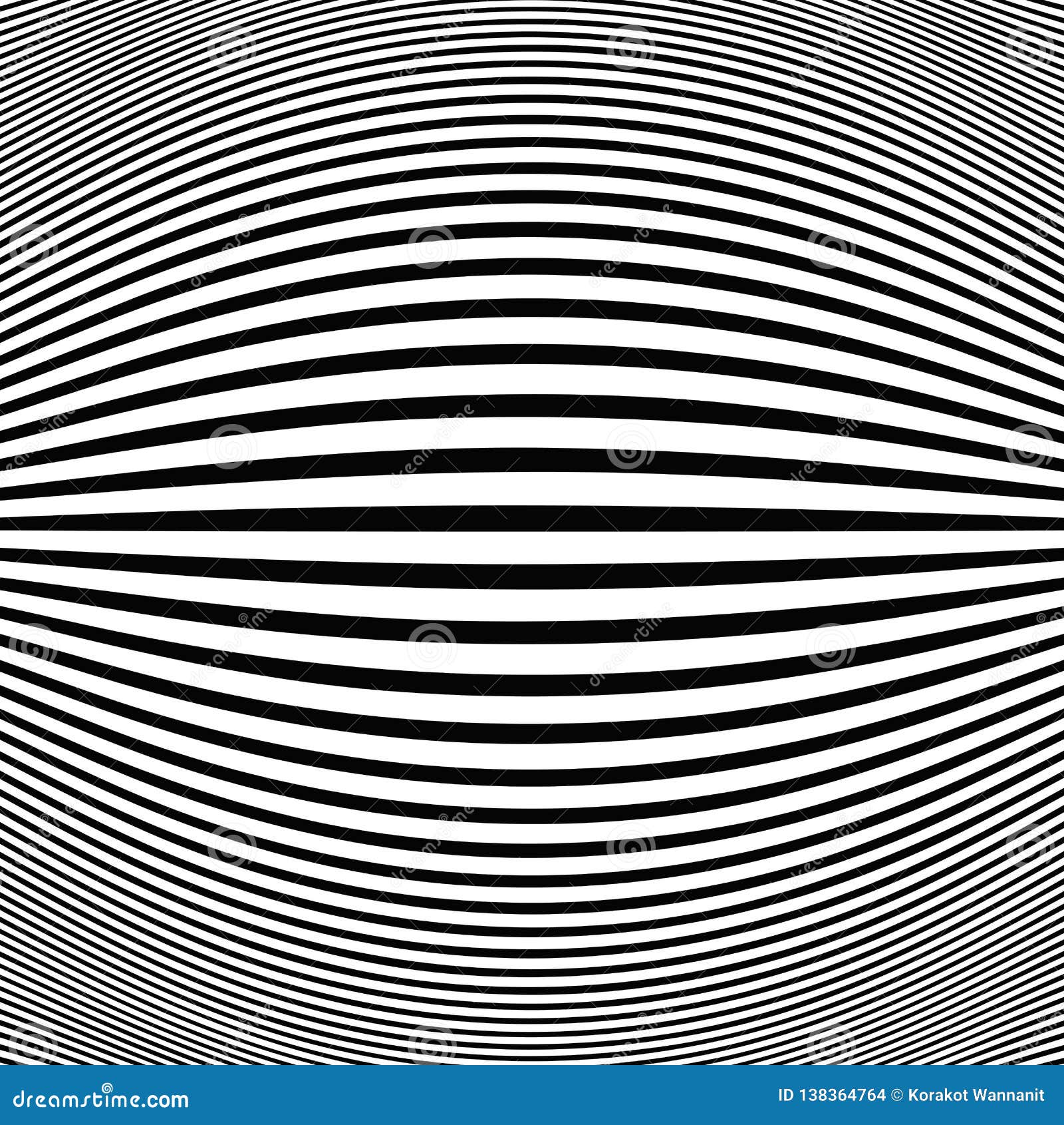 Abstract Black Stripe Line Op Art Fish Eye Background Stock Vector ...