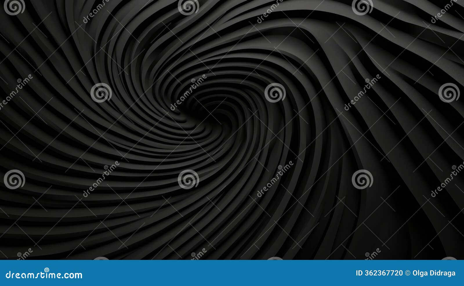 Abstract Black Swirling Pattern with Layered Waves Creating a Deep ...