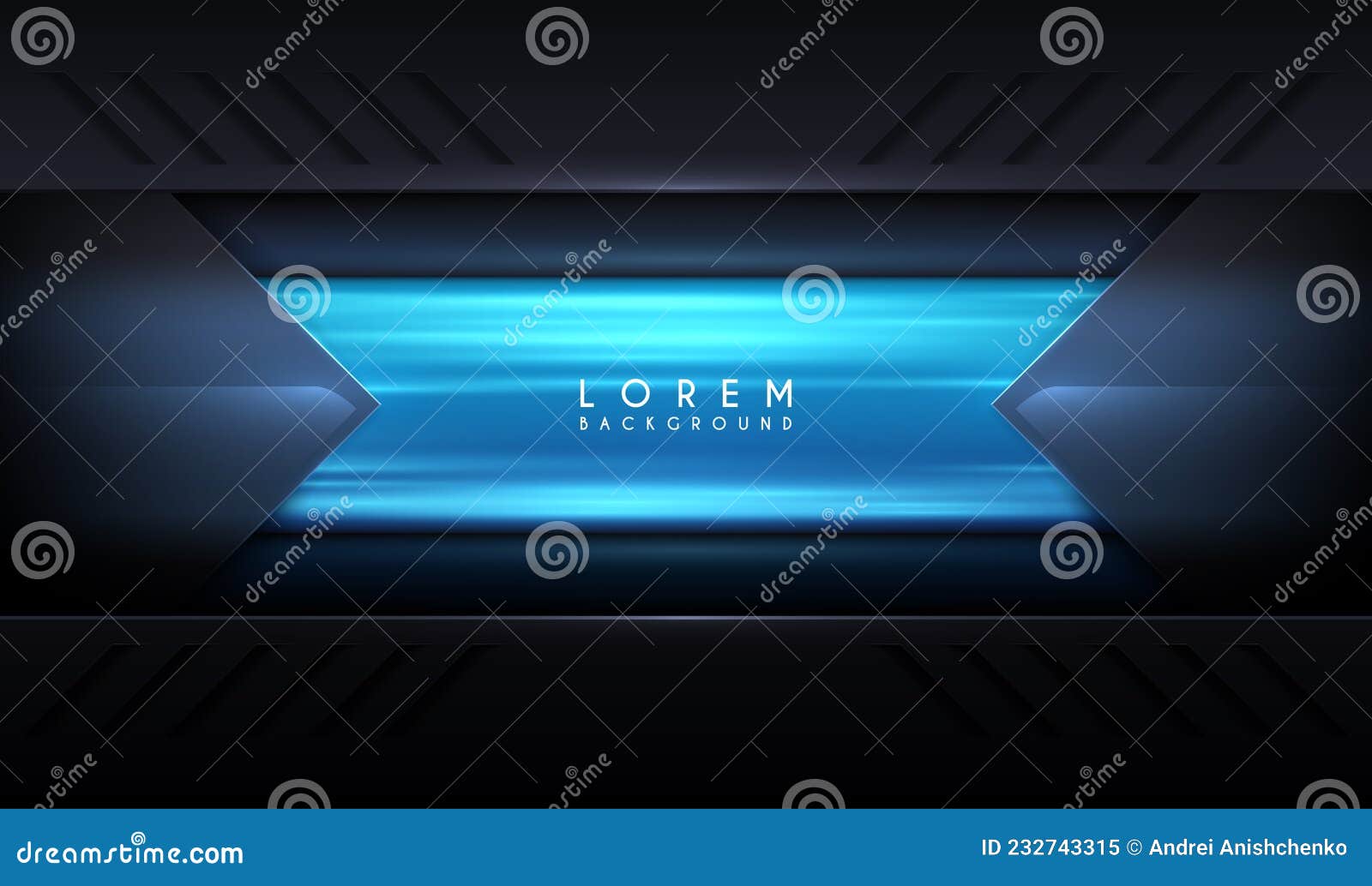 Abstract Black Technology Background with Blue Light Effect Stock ...