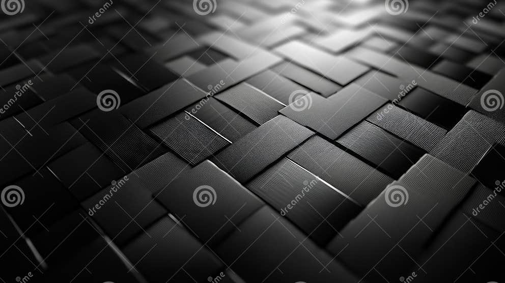 Abstract Black Textured Interlocking Square Pattern Stock Illustration ...
