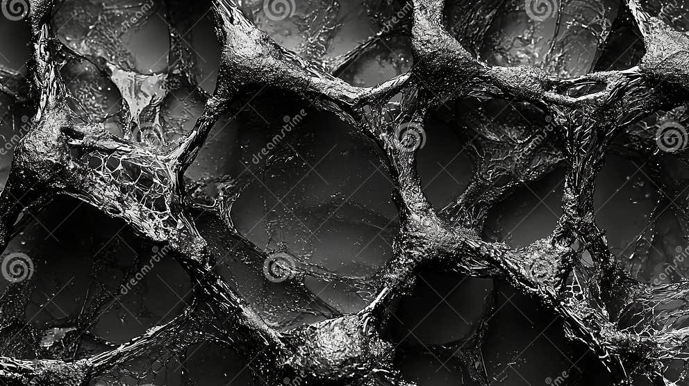 Abstract Black Textured Surface with Intricate Web-like Patterns in ...