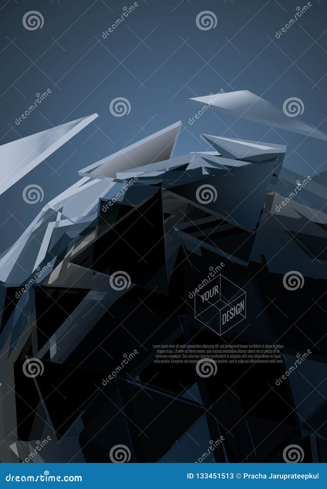 Shatter Dark Triangle. Abstract Cloud Of Pieces After Explosion. Vector ...