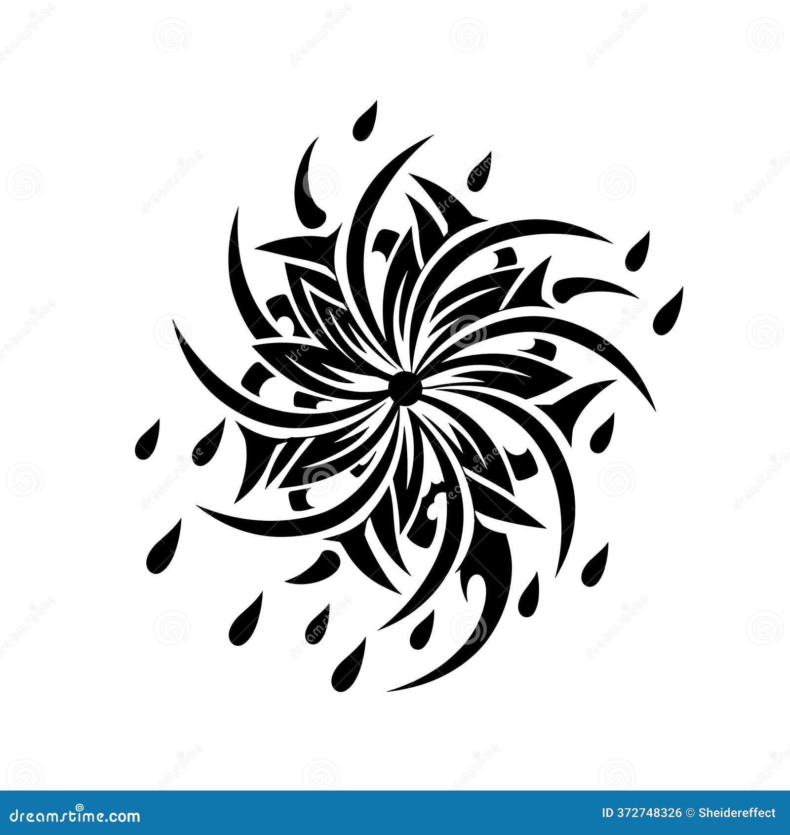 Tribal Swirl Rectangular Frame Cartoon Vector | CartoonDealer.com #34277511
