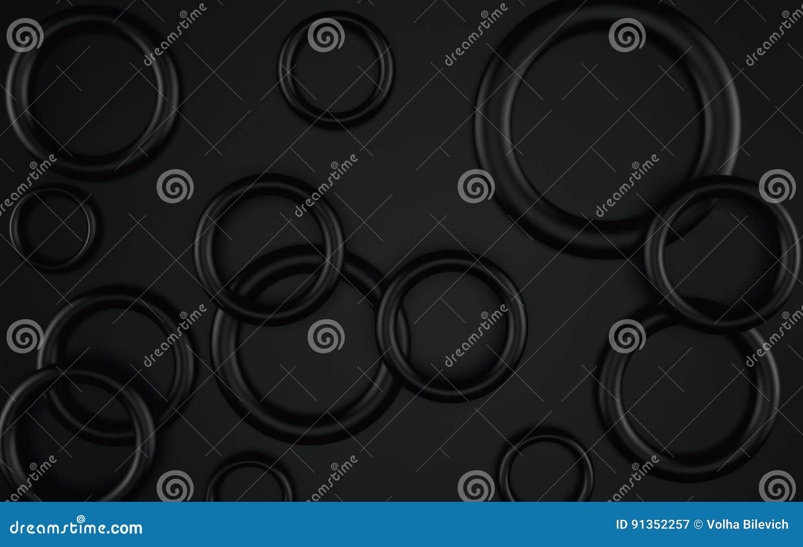 Abstract Black Tube Geometric 3D Background. Render Stock Illustration ...