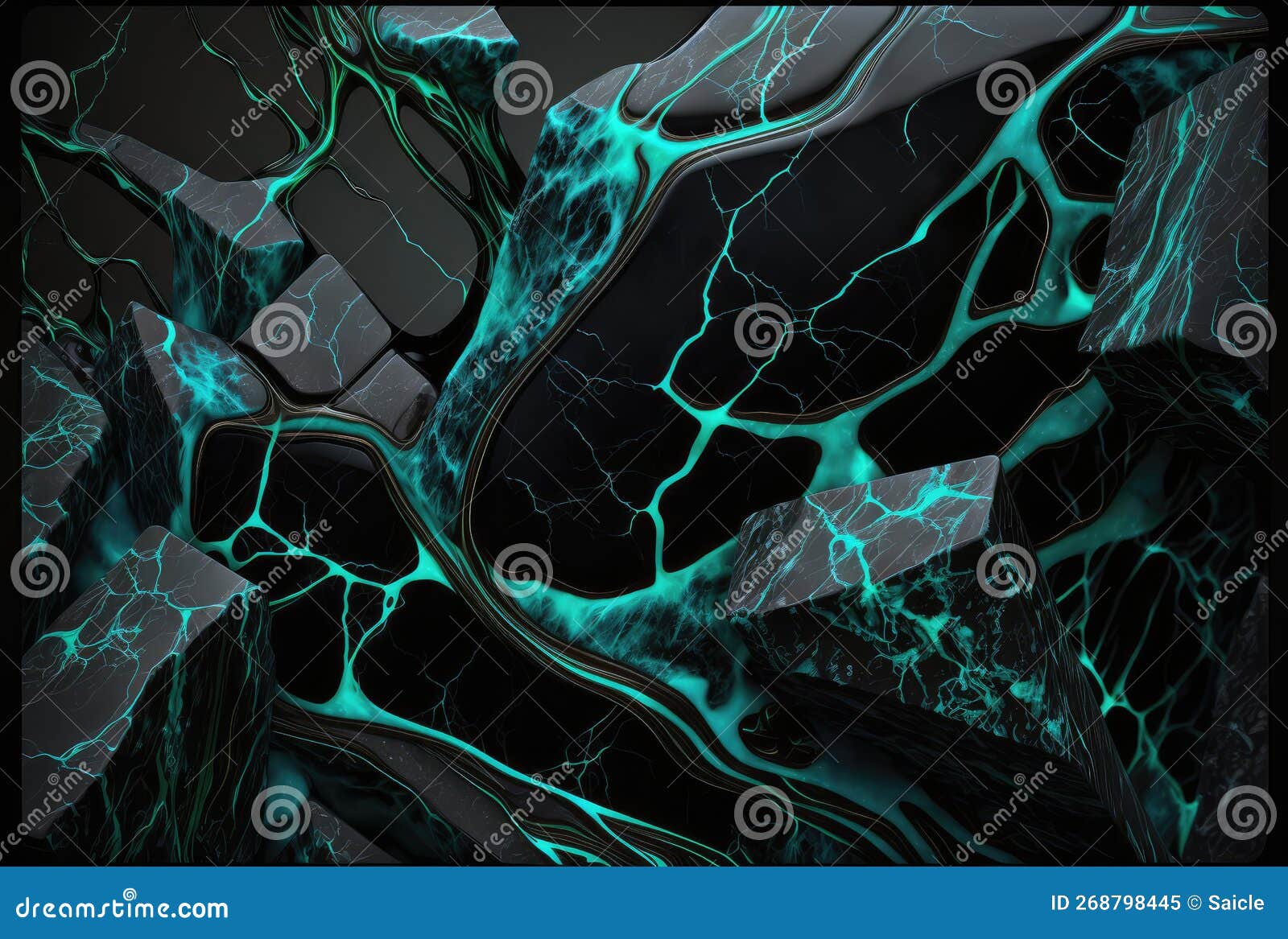 Abstract Black Turquoise Grunge Marble Texture Background. Generative ...