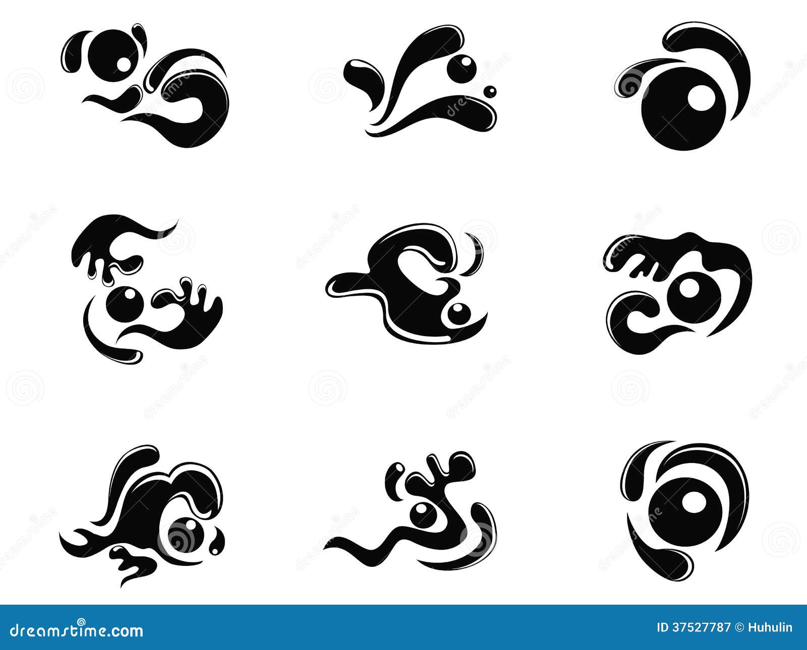 Abstract black water icons stock vector. Illustration of fresh - 37527787