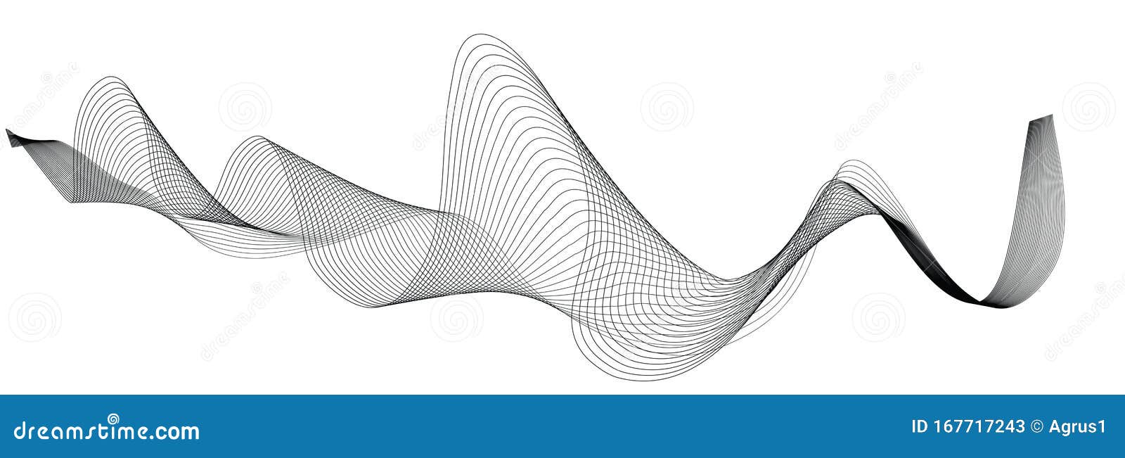 Abstract Black Wave Lines on White Background Stock Vector ...