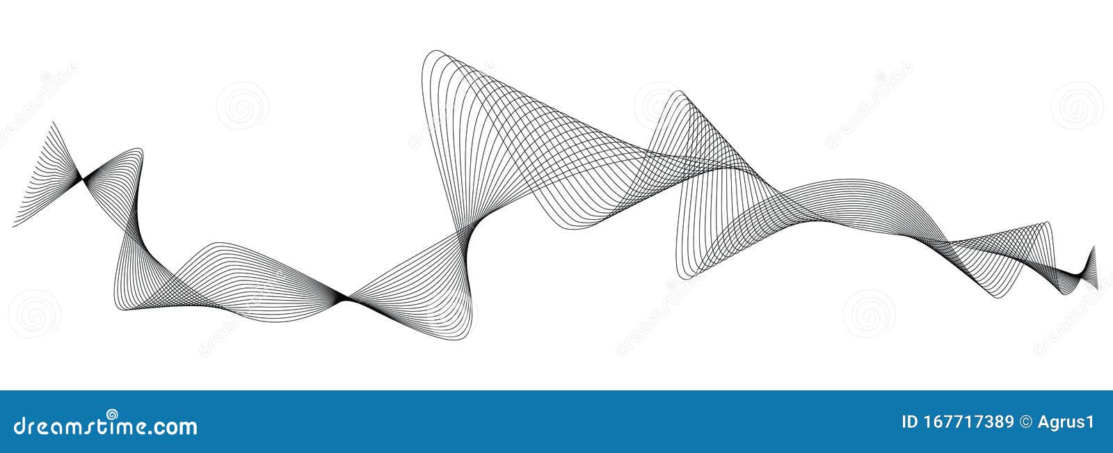 Abstract Black Wave Lines on White Background Stock Vector ...