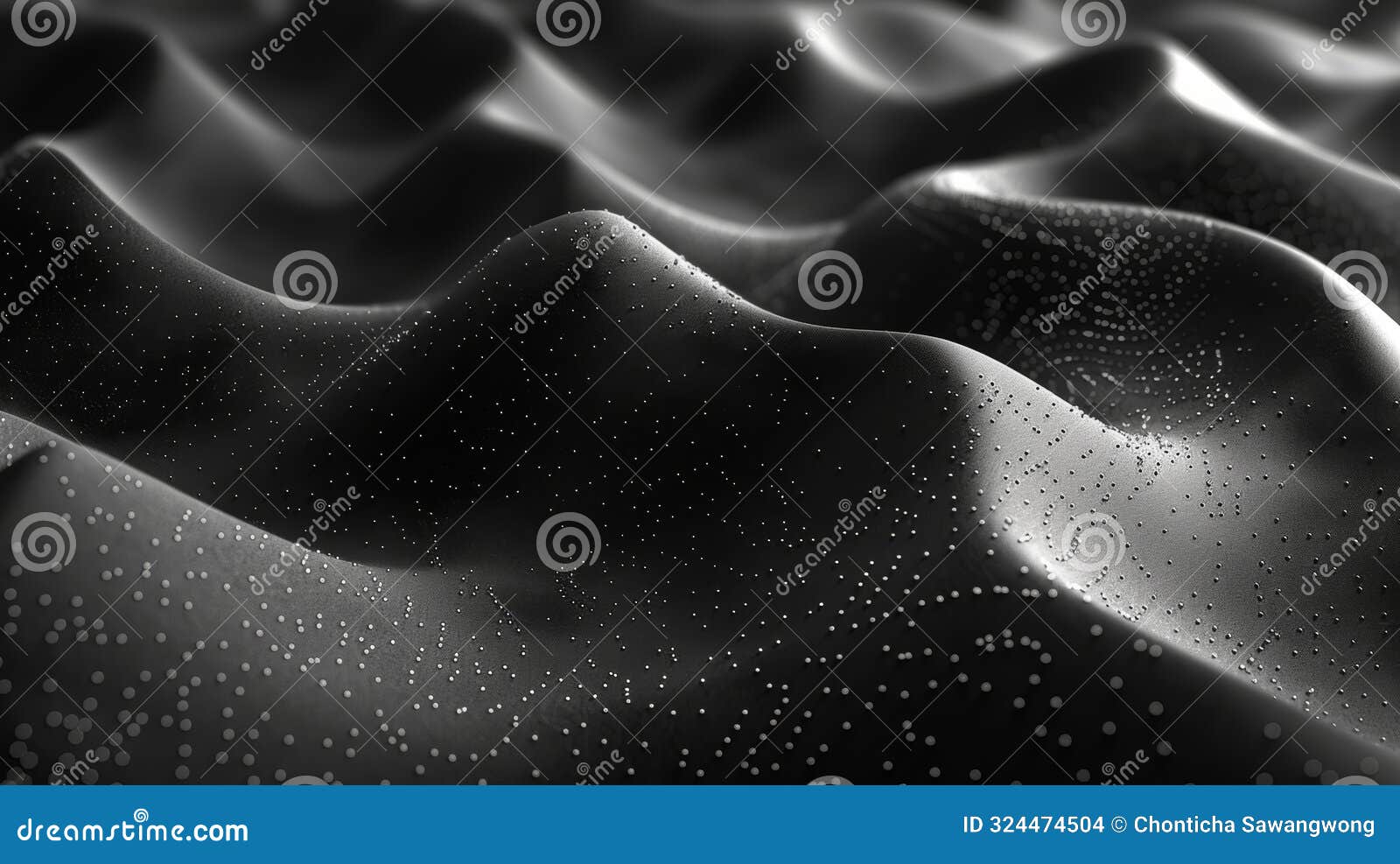 Abstract Black Wave Pattern with Dotted Texture, Representing ...
