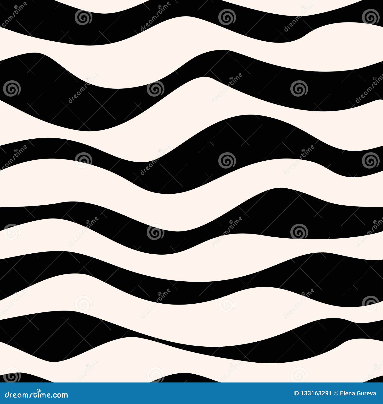 Abstract Black Waves Seamless Pattern. Vector Background. Stock Vector ...