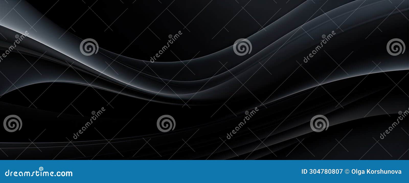 Abstract Black Waves with Subtle Gradient Background. Stock ...