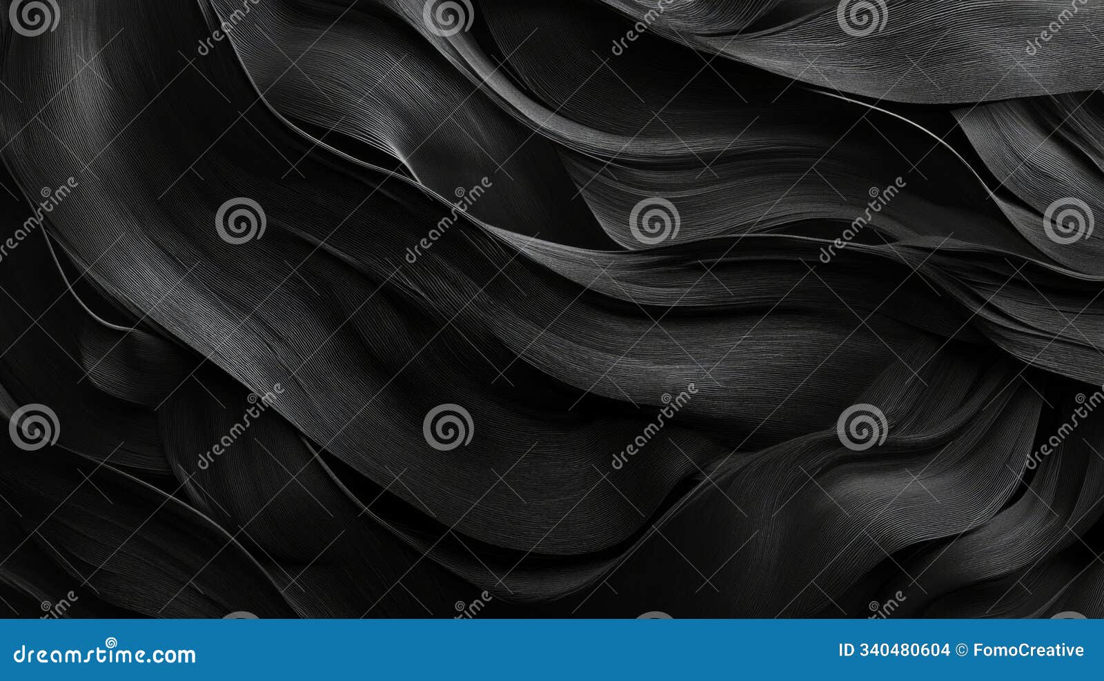 Abstract Black Wavy Fabric Texture Background Stock Illustration ...