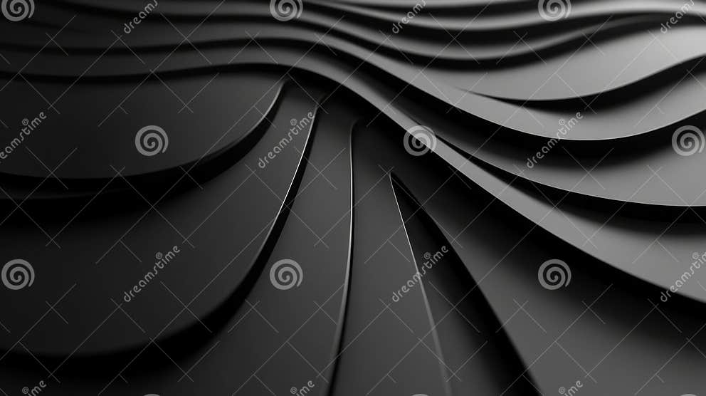 Abstract Black Wavy Pattern with Depth and Dimension Stock Illustration ...