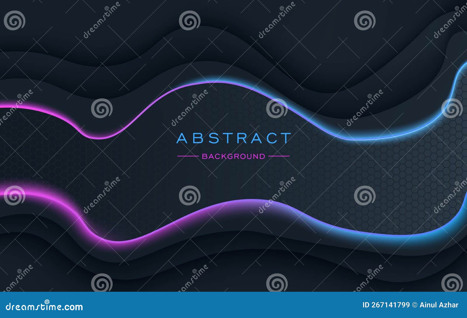 Abstract Black Wavy Shadow Dimension Layers Purple and Blue Light with ...