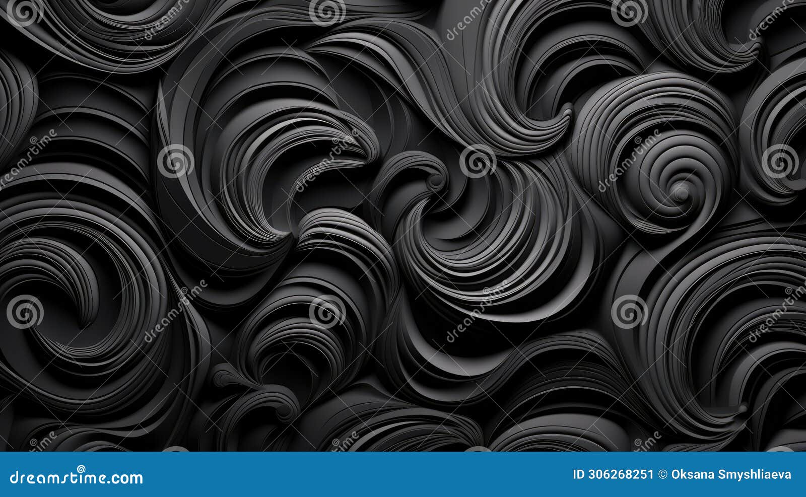 Abstract Black Whirlpool Design. Black Swirling Pattern with a ...